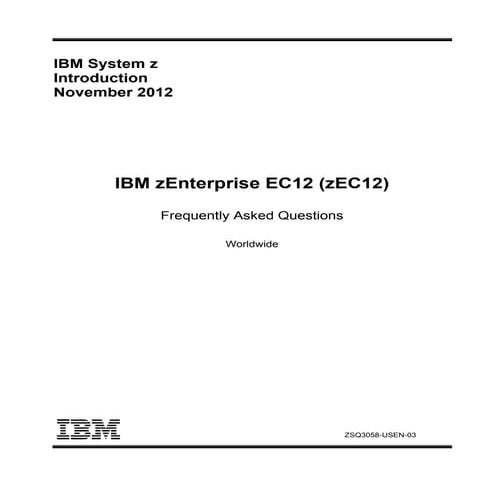 IBM zEnterprise EC12 (zEC12) | PDF