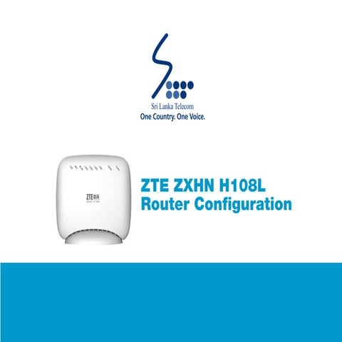 ZTE ZXHN H108L Router Configuration Guide | PDF