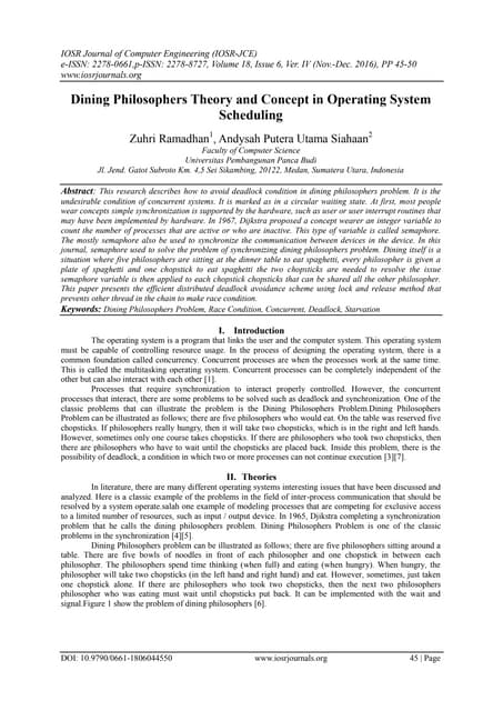 Dining Philosopher Problem | PPTX