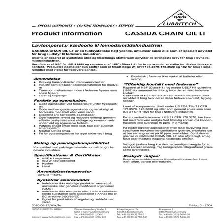 Tds cassida chain oil lt dk | PDF