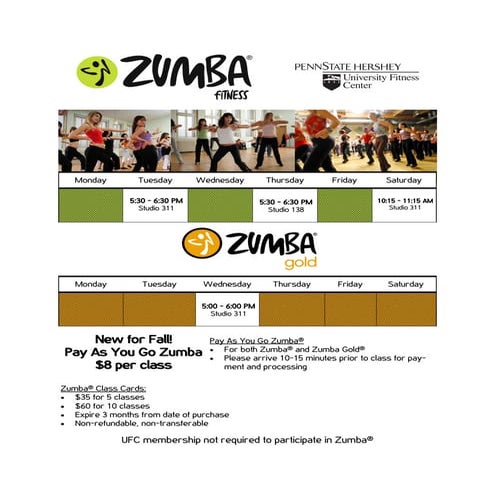 Zumba Schedule