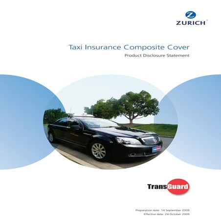 Zurich Taxi Insurance PDS (Product Disclosure Statement / Policy ...