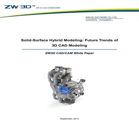 Solid-Surface Hybrid Modeling: Future Trends of 3D CAD Modeling | PDF | 3-D Graphics | Computer ...