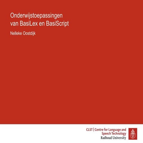 Education applications: Basilex and Basiscript | PPT