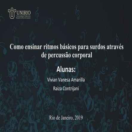 Ritmos musicais para surdos utilizando percussão corporal | PPTX
