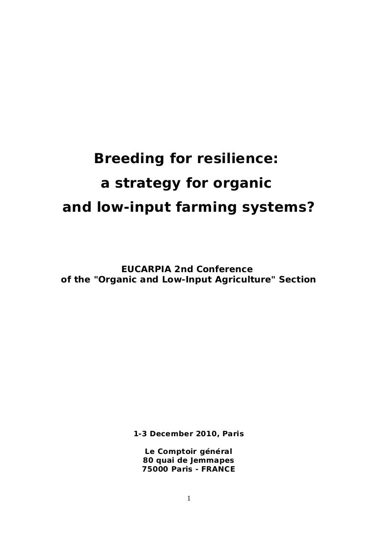 Breeding for Resilience: A Strategy for Organic and Low-Input Farming…
