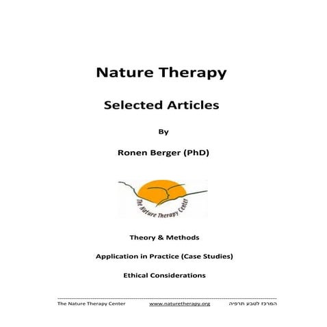 Nature Therapy: Theory and Methods, Application in Practice | PDF