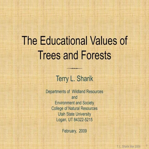 The Educational Values of Trees and Forests | PPT