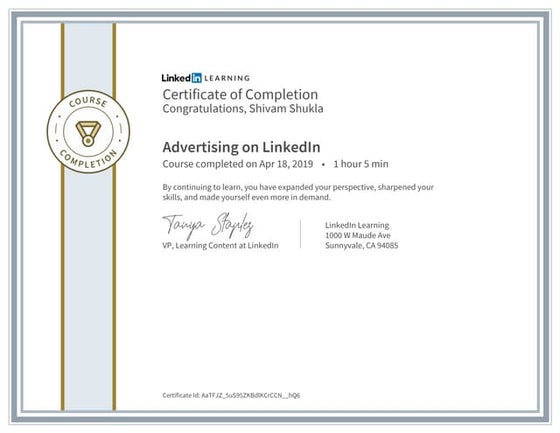 Certificate of Completion: Social media marketing tips | PPT