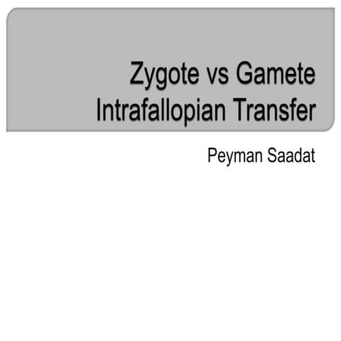 Zygote vs Gamete Intrafallopian Transfer | PPTX