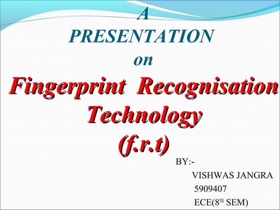 Fingerprint classification rules | PPTX | Geography | Science